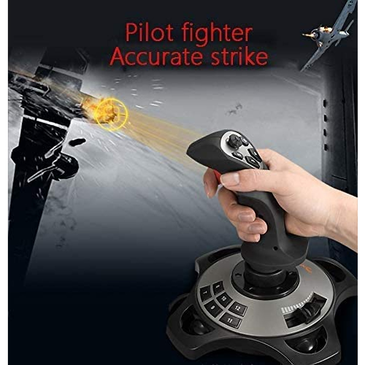 Computer Simulation Flying Fighter PC Gamepad Flight Stick Computer Simulation Flight Joystick Vibration for Windows Combat Games