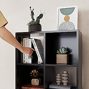 WAHEY Bookcase, 8 Cube Open Storage Organizer Display Bookshelf, HOFB008