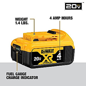 DEWALT 20V MAX Battery, 2 Ah and 4 Ah, 4-Pack, Fuel Gauge LED Charge Indicators(DCB324-4)