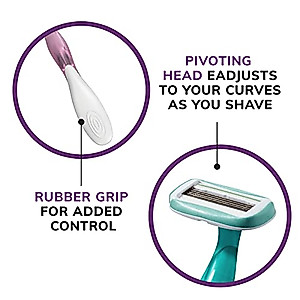 BIC Soleil Sensitive Advanced Women's Disposable Razors With 360° Moisture Strips For Enhanced Glide, Shaving Razors With 5 Blades, 2 Count