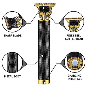 QYY Hair Engraving Pen Shaver, Professional Rechargeable Hair Trimmer Clipper, Stainless Steel Lettering Clipper Styling Tools for Hair/Eyebrows/Beards