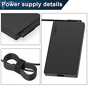 New 230W AC Adapter for Lenovo Legion 5 Charger，Lenovo Ideapad Legion Y920 Y910 Y900 Y740 Y730 Y7000 Y545 Y540 Lenovo Thinkpad P73 P53 P72 P52 P71 P51 P70 P50 Yoga A940 4X20E75111