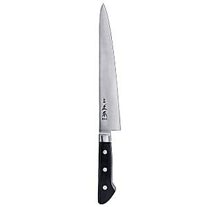MASAMOTO VG Sujihiki Slicing Knife 10.5" (270mm) Made in JAPAN, Professional Japanese Slicer Knife for Brisket, Meat, Sashimi, Super Sharp Japanese Stainless Steel Blade, Full Tang POM Handle, Black