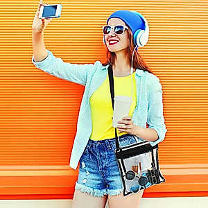 Frienda 2 Pieces Clear Stadium Approved Bag Clear Crossbody Bag with Inner Pocket and Adjustable Shoulder Strap Transparent Purse Bag for Concerts Sports Events