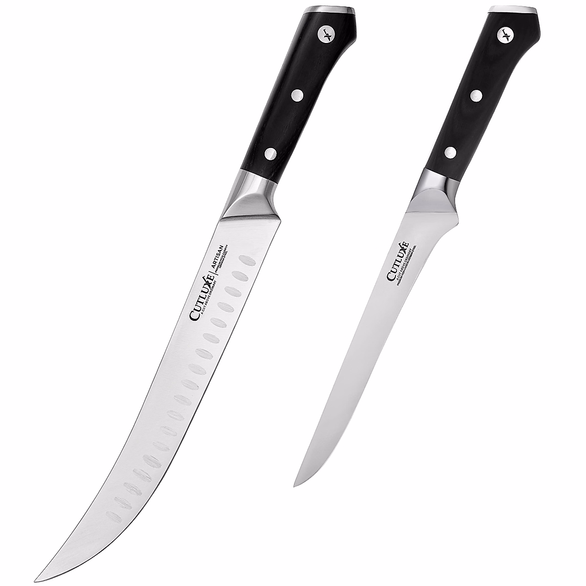 Cutluxe Cimeter Knife & Boning Knife– Forged High Carbon German Steel – Full Tang & Razor Sharp – Ergonomic Handle Design – Artisan Series