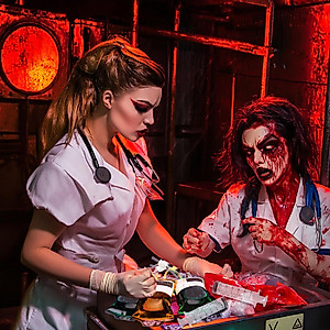 XANGNIER 41 Pcs Halloween Party Decorations Supplies Kit, Blood Bags for Drinks and Joke Urine Specimens Drink Cups with Syringe for Vampire Horror Theme Party,Medical School Nurse Graduation Decor