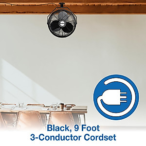 Air King 9718 18-Inch Industrial Grade Ceiling Mount Fan,Black