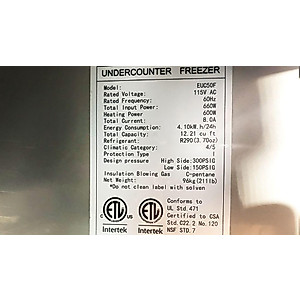 Commercial Undercounter Freezer, ETL NSF 2-Door Upright, 48.125" W 12.2 cu. ft. Auto-Defrost, Stainless Steel Restaurant