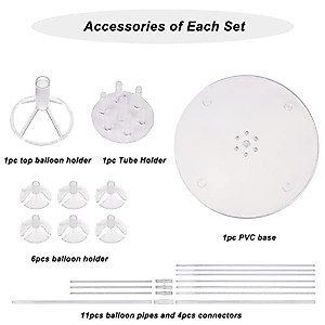RUBFAC 6 Sets of Balloon Stand Kits, Upgraded 28" Height Clear Table Balloon Centerpiece Stand for Table Floor Birthday Party Wedding Festival Baby Shower Balloons Decorations