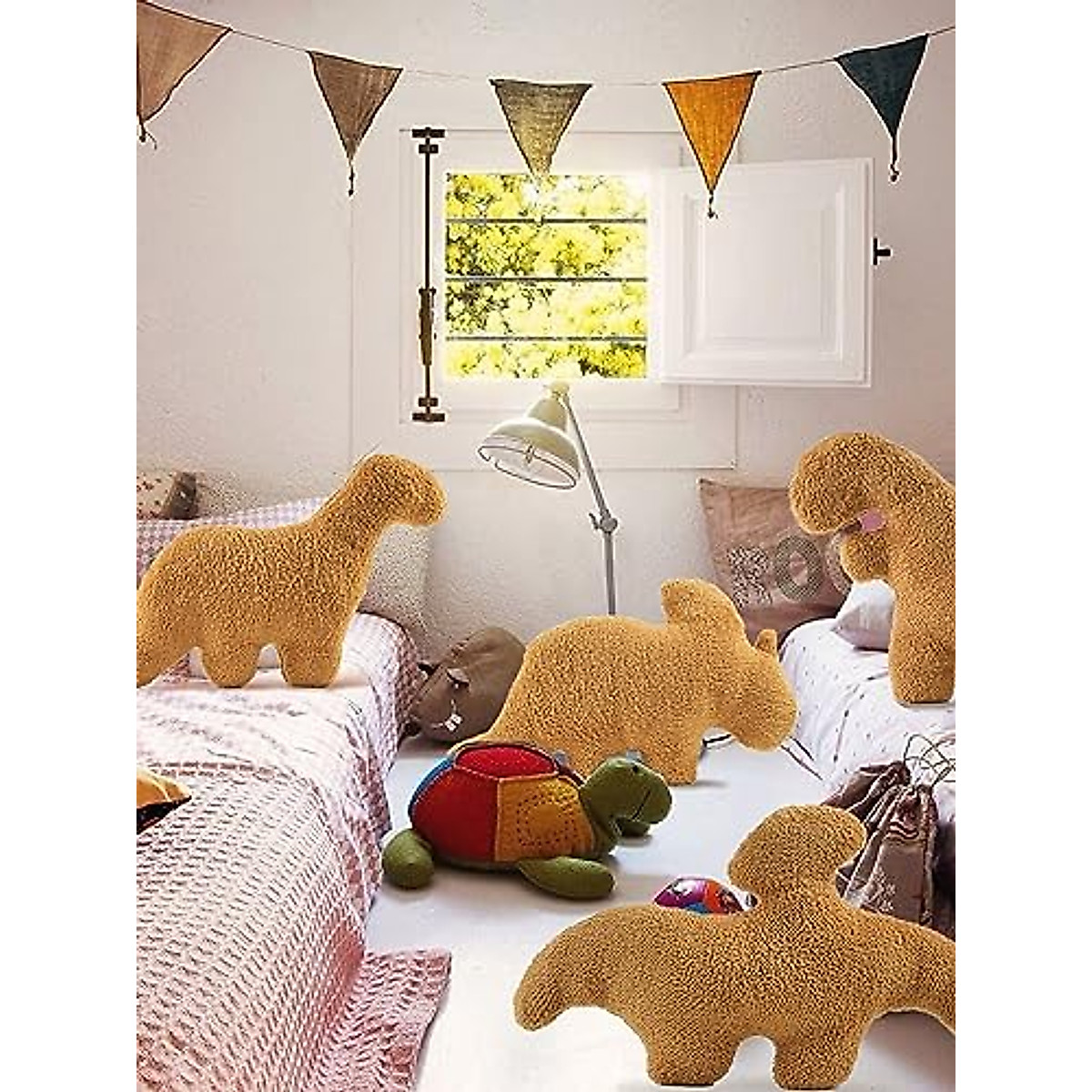 Lixzuch 3 Packs Dino Nugget Pillow Plush, 18 inches Dinosaur Chicken Nugget Pillow Stuffed Animal Plush Toy, Dino Nugget Plush Dinosaur Theme Party Decoration Birthday Gift for Kids Boys Girls