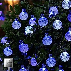 Solar String Lights Crystal Waterproof LED Fairy Lights for Garden Yard Home Party Wedding Decoration 50LED