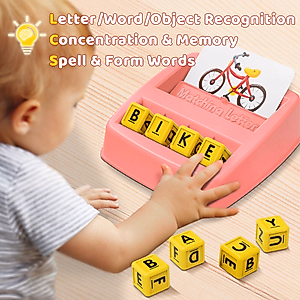 HahaGift Educational Toys for 2-5 Year Old Girl Gifts, Matching Letter Learning Games Activities, Christmas Birthday Gift for Toddler Kids Age 2 3 4 5 Year Olds Girls