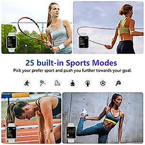 BJNAAL Smart Watch for Android Phones iOS Compatible, Watches for Men Women IP68 Waterproof Smart Watch Fitness Tracker with Blood Pressure/Sleep Monitor Step Counter Calories Burned, Smartwatch Grey