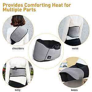 Runjoy Portable Heating Pad, Cordless and Rechargeable Heating Pad with 10000mAh Battery, 3 Heat Settings, Fast Heating and Adjustable Strap for Back Pain, Cramps, Neck and Shoulders