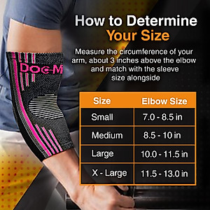 Doc Miller - Compression Elbow Brace: Support for Tendonitis, Bursitis, Tennis, Arthritis, Workouts - Elbow Sleeves for Men & Women, Joint Pain, Enhance Fitness, Pain Relief, 2 Packs, Pink, Medium