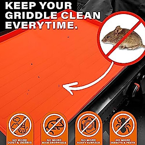 36 inch Silicone Mat for Blackstone Griddle Top,Blackstone Griddle Cover,Waterproof Non Stick BBQ Grill Mat Grill Lid,Silicone Mat Handle for Easy Lift,Lightweight Durable Liner Protective Accessories