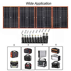 XINPUGUANG 80W 12V Foldable Solar Panel Kit Portable Solar Charger USB DC Output for RV/Camping/Portable Power Station/Cell Phone