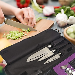 Chef’s Knife Roll Bag, Heavy Duty Oxford Chef Knife Bag, Portable 13 Slots Chef Knife Case , Multi-function Cutlery Knives Pouch Holder Knife Wrap Wallet Tool Roll for Home Kitchen Traveling Camping