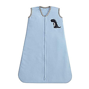 Lambs & Ivy Baby Dino Blue/White Dinosaur Nursery 6-Piece Crib Bedding Set