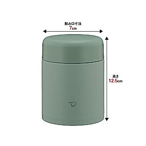 Zojirushi SW-KA40-GM Stainless Steel Insulated Soup Jar, Lunch Jar, Seamless, 13.5 fl oz (400 ml), Matte Green