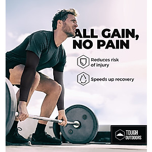 Tough Outdoors Sports Compression Arm Sleeves for Men & Women - Youth, Kids Basketball Shooting Sleeves - Football, Baseball