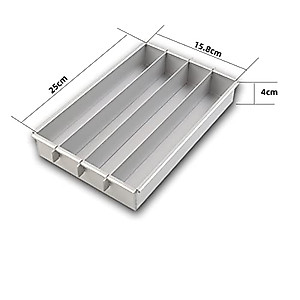 9.8x6.2x1.6in Detachable Rectangular Tin Cake Pan with Cake Cream Spatulas Set, Food-grade Battenberg Cake Mold - Adjustable Non-stick Coating Even Heat Distribution For Making Brownie Bread Cake