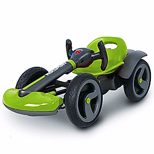 Rollplay Flex Kart 6V Electric Go Kart for Children Aged 2-5 Featuring Space-Saving Folding Function, Easy Push Start Button, and a Top Speed of 2 MPH, Green