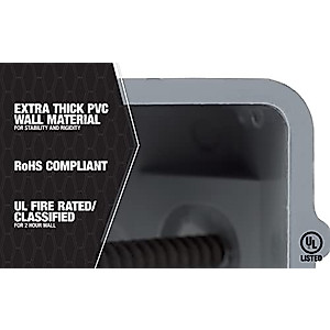 Southwire MSB2G Two Device Adjustable Depth, Heavy Duty 42lb. Mounting Screws Included 2-GANG PVC ELECTRICAL BOX, Gray