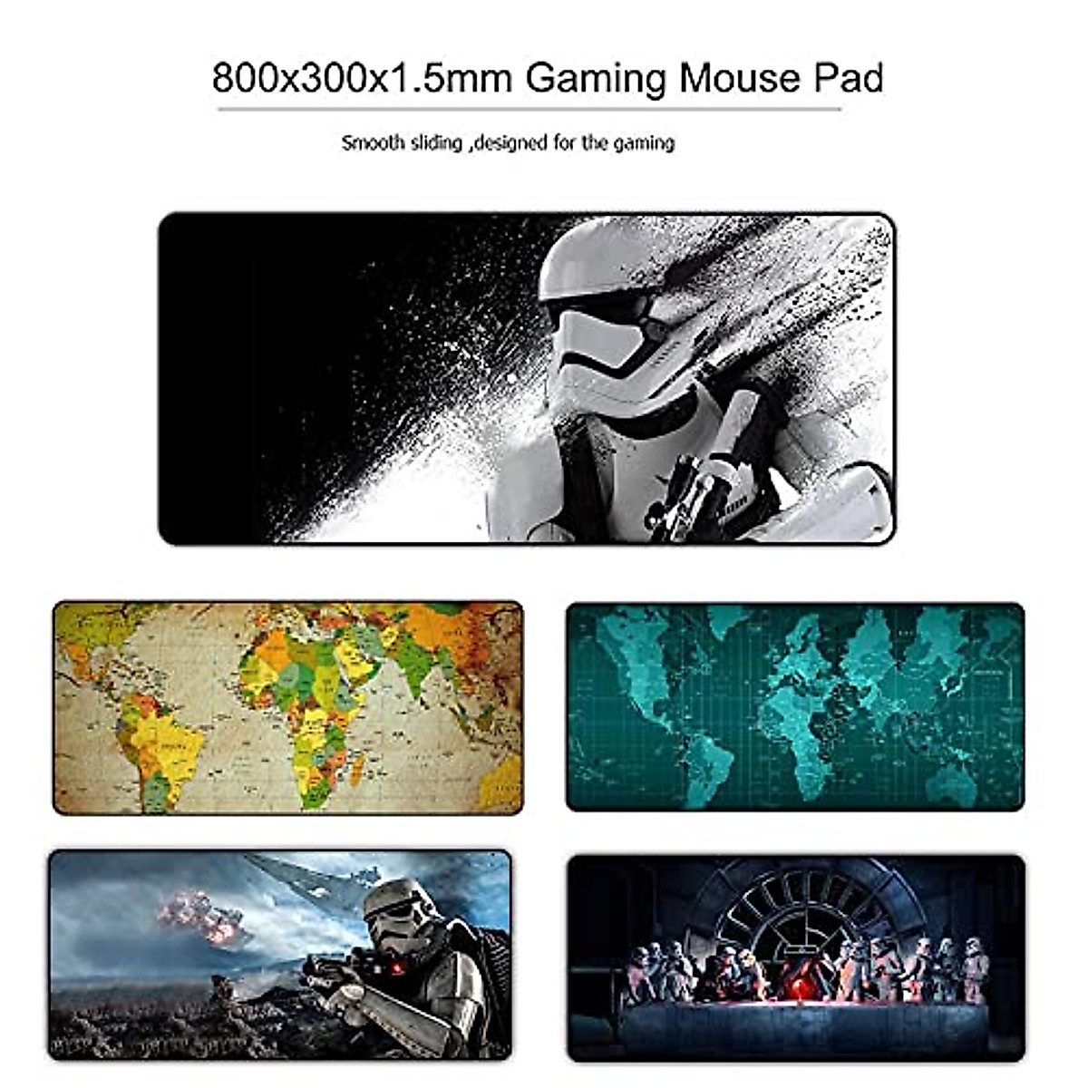 Star Wars Large Rubber Gaming Mousepad Anti-slip Locking Edge For PC Laptop