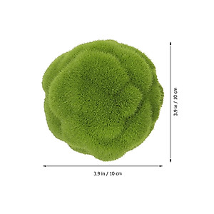 SEWACC 2pcs Green Artificial Balls Decorative Rocks Topiary Ball Green Covered Stones Vase Bowl Filler for Floral Arrangements Wedding Party Table Decor