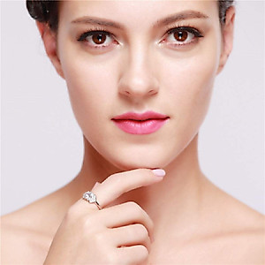 Uloveido Princess Cut Lab Created Diamond Wedding Engagement Ring Square CZ Rings Anniversary Party Prom Gifts (Size 9) WX015