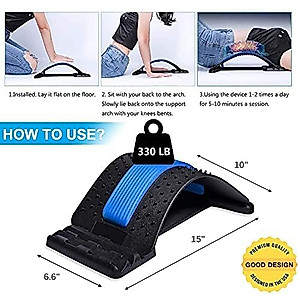Back Stretcher / Cracker, Spine Board, Multi-Level Back Massager Lumbar, Pain Relief Device for Herniated Disc, Sciatica, Scoliosis, Lower and Upper Back Stretcher Support