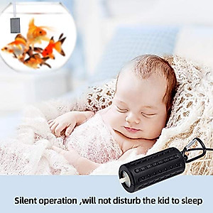 Adeeing Portable Mini USB Aquarium Fish Tank Oxygen Air Pump Mute Energy Saving Supplies Accessories (Black)