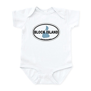 CafePress Block Island RI Oval Design. Infant Bodysuit Cute Infant Bodysuit Baby Romper Cloud White