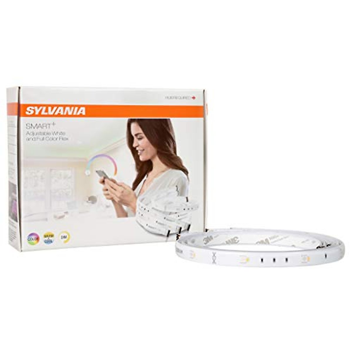 SYLVANIA Smart ZigBee Flex Strip, RGBW Full Color and Tunable White Starter Kit, Works with SmartThings, Wink, and Amazon Echo Plus, Hub Needed for Alexa and Google Assistant - 1 Pack