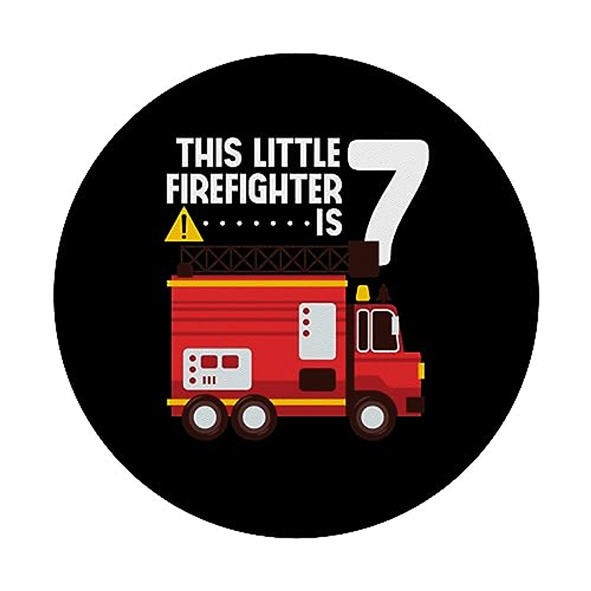 Fire Truck 7th Birthday Firefighter Fireman 7 Year Old PopSockets Swappable PopGrip