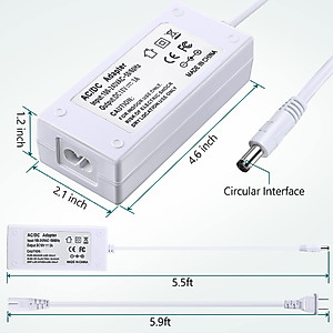Power Adapter Compatible with Cricut Maker and Cricut Explore Air 2 Cutting Machine, 18V 3A AC Power Replacement Cord Compatible with Cricut, Charger Power Supply Wall Plug Cord Replacement (White)