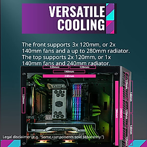 Cooler Master MasterBox MB311L ARGB Airflow Micro-ATX Tower with Dual ARGB Fans, Fine Mesh Front Panel, Mesh Intake Vents, Tempered Glass Side Panel & ARGB Lighting System