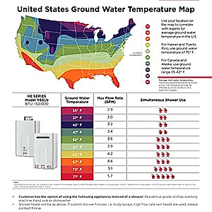 Rinnai V65eP Non-Condensing Propane Tankless Water Heater, Outdoor Installation, Up to 6.5 GPM