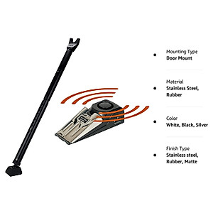 Door Stopper Alarm and Door Security Bar Bundle - House, Apartment, School, Hotel Door Security System, Adjustable Door Stoppers, Sliding Glass Door Security Bar - Lightweight, Portable Doorstops