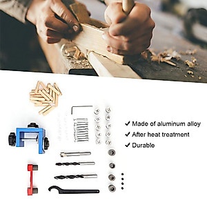 Orenic 3 in 1 Pocket Hole Jig Kit, Drill Guide Hole Opener Woodworking Locator, Hole Jig Positioning Punch Tools with Positioning Clip, Adjustable Drilling Guide for Puncher Locator Carpentry Woodwork