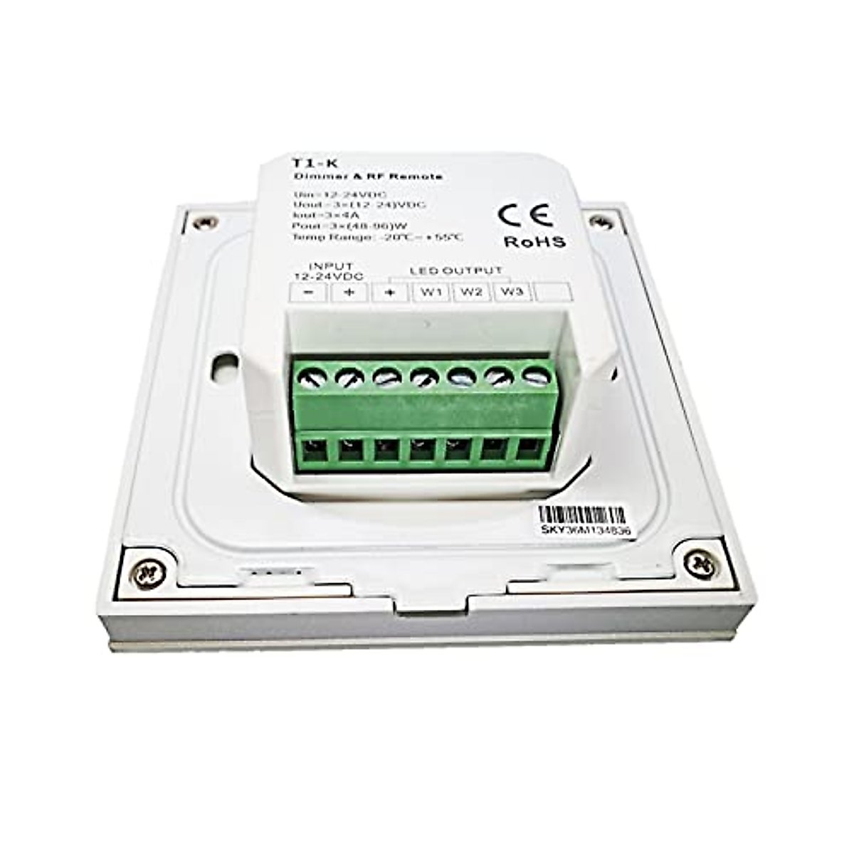 LAZIRO Led Strip Dimmer DC 12-24V Input 4A*3CH 12A Output Single String Dimming Wall Mounted Manual Rotary Knob Led Dimmer T1-K