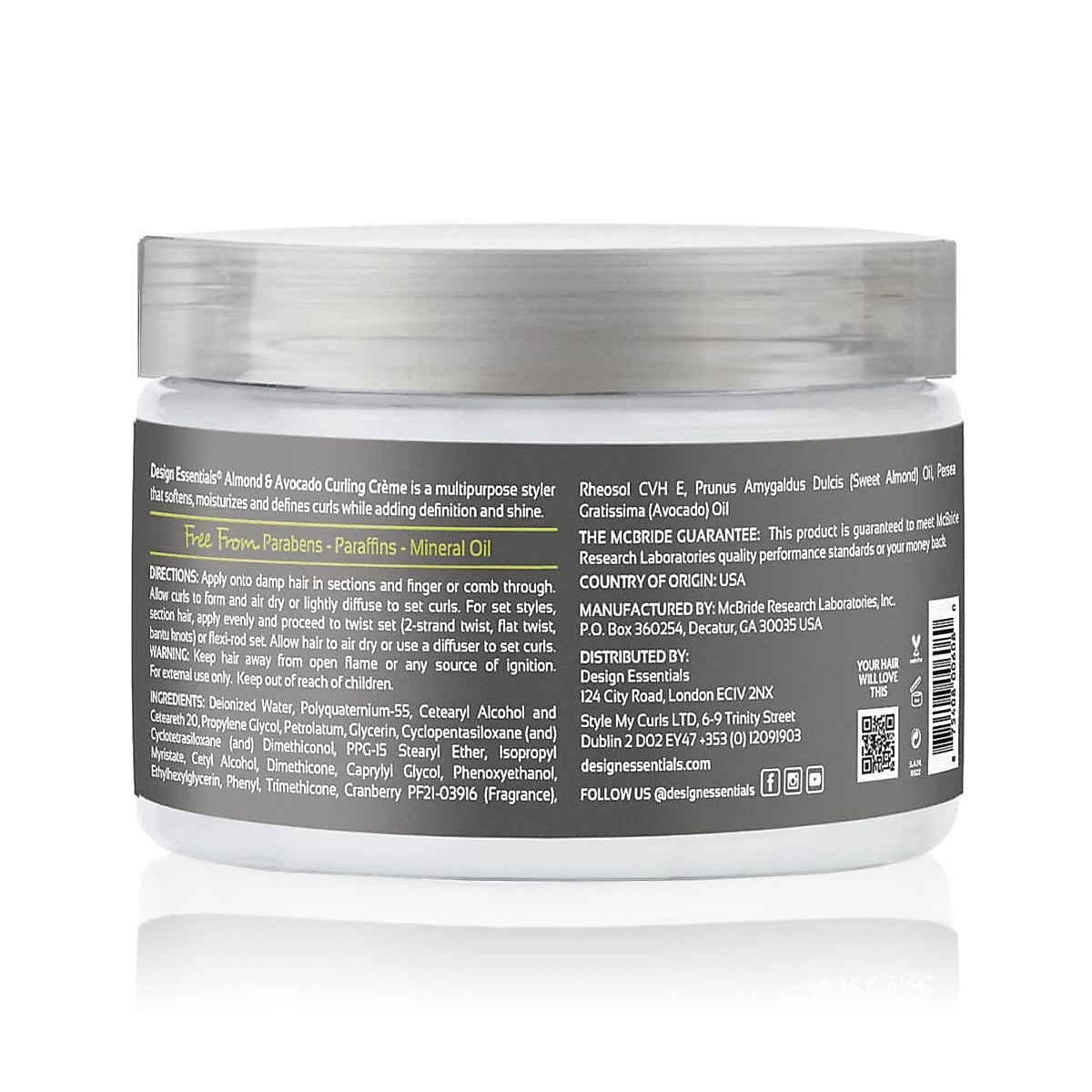 DESIGN ESSENTIALS Natural Almond & Avocado Curling Creme, 12 Ounce