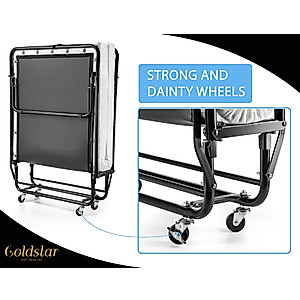 Roll Away Bed with Mattress for Adults Or Kids Heavy Duty - 4 Inch Memory Foam Mattress - Guest Bed Cot On Wheels - (Cot Size 31x75)