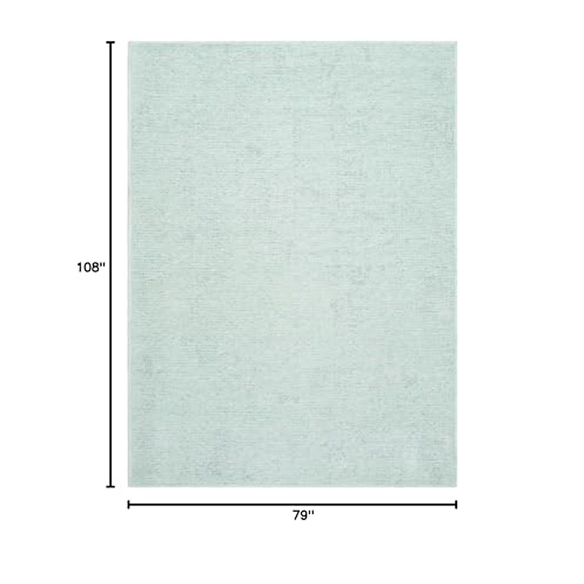 Mark&Day Washable Rugs, 7x9 Tobey Solid and Border Seafoam Area Rug, Green Carpet for Living Room, Bedroom or Kitchen (6'7" x 9', Machine Washable)