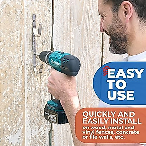 Never Rust Pool Pole Hangers - 2 ProTuff Heavy Duty Double Hooks w/Unlimited Free Replacements - Ideal Pool Fence Hooks for Pool Equipment, Brush, Vacuum Hose, Skimmer & Garden Tool Organizer