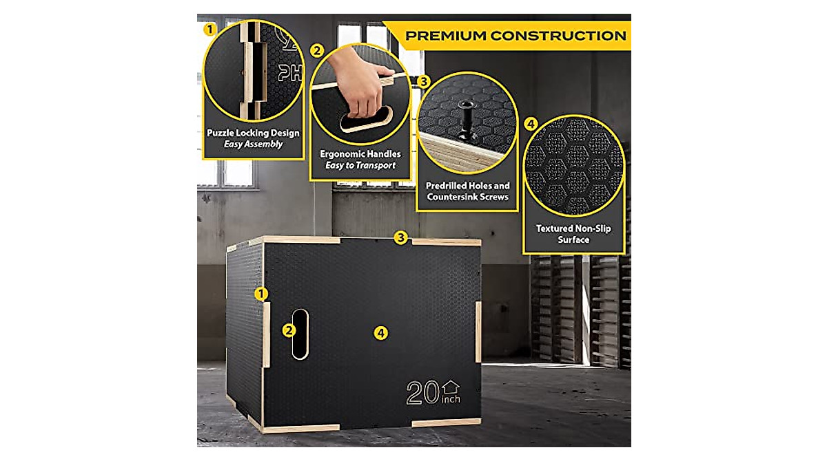 Philosophy Gym 3-in-1 Non-Slip Plyo Box | Adjustable & Durable Fitness ...