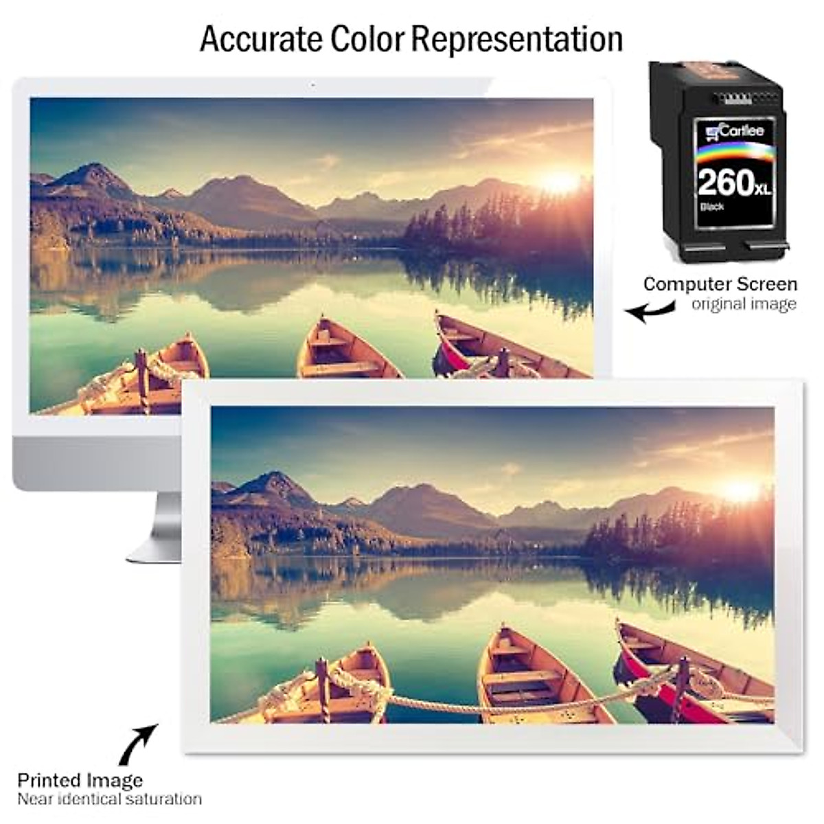 Cartlee Remanufactured Ink Cartridge Replacement for Canon 260 Black Ink Cartridge 260XL for Canon TS6400 Ink Cartridge for Canon TS6420 Ink Cartridge PG-260 Pixma TS5320 TS5300