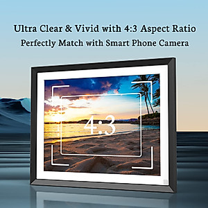 BSIMB 2K WiFi Digital Picture Frame with Ultra-Clear Display, 9.7 Inch Electronic Photo Frame, IPS Touch Screen, Instantly Share Photos&Videos Via Email/App, Gift for Mother's Day