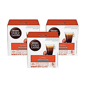 Nescafe Dolce Gusto Coffee Pods, Lungo Decaffeinato, 16 capsules, Pack of 3